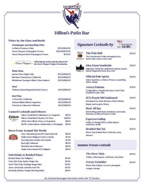 Newport Polo Summer 2025 Menus | The Cocktail Guru | Beverage ...
